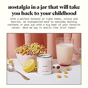 Mala Scented Candles - Cereal Scented Candle - Vegan Soy Candles - Hand Poured Aromatherapy Candle with 45 Hour Burn - 6.8 oz (Classic Size)