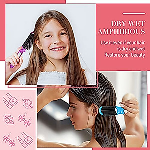 12 Pcs Travel Hair Brush Portable Folding Hair Brush with Mirror, Mini Compact Hair Comb Collapsible Pocket Brush for Family Travel Purse Gift (Purple, Pink, Blue, Green)