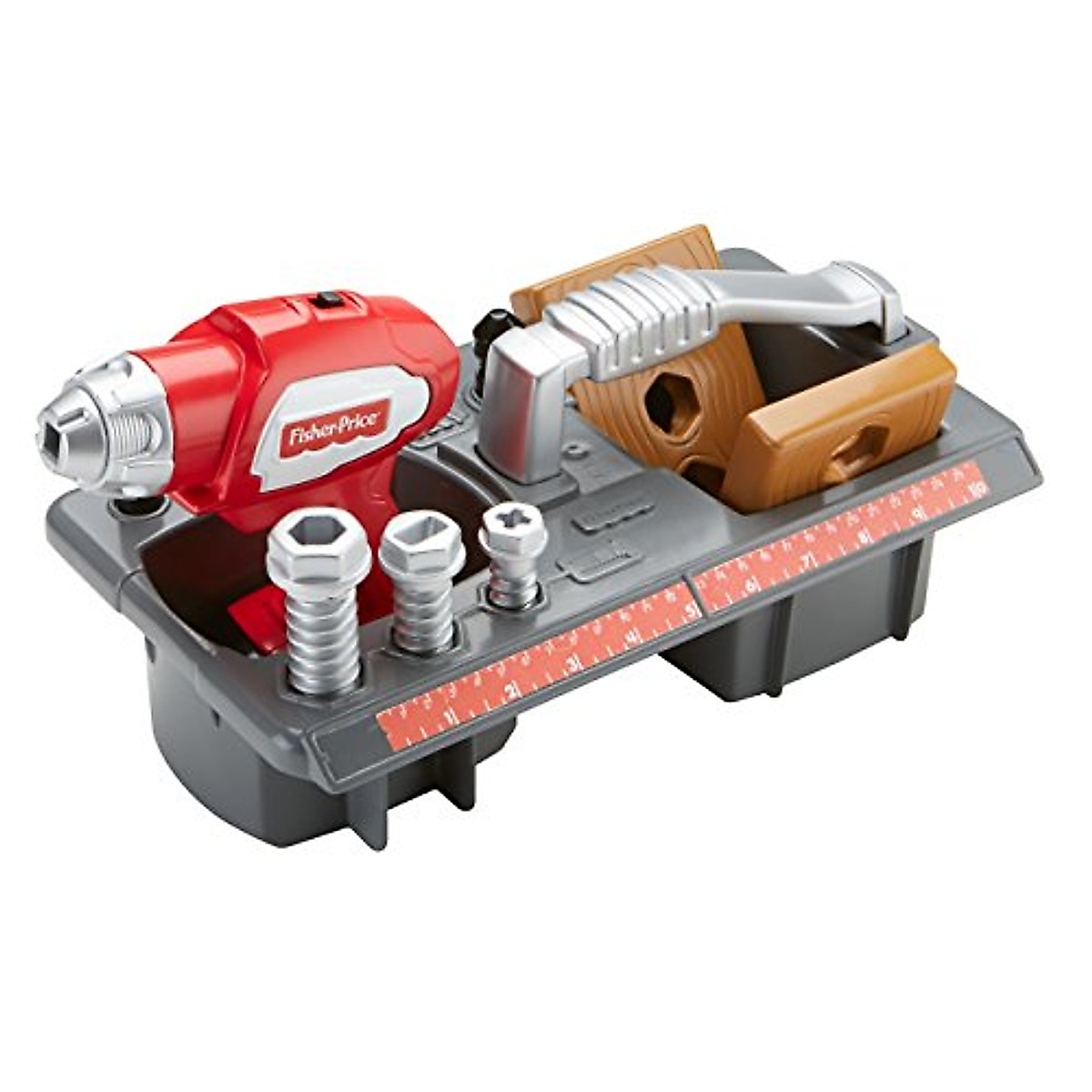 Fisher-Price Preschool Toy Drillin’ Action Tool Set with Sounds, 10 Pieces for Construction Pretend Play for Kids Ages 3+ Years