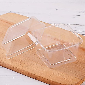 Qeirudu 50 Pack 8 oz Square Plastic Dessert Cups with Lids and Sporks, Disposable Cake Cups with Lids, Yogurt Parfait Containers for Fruit, Pudding, Mousse, Ice Cream and Strawberry Shortcake