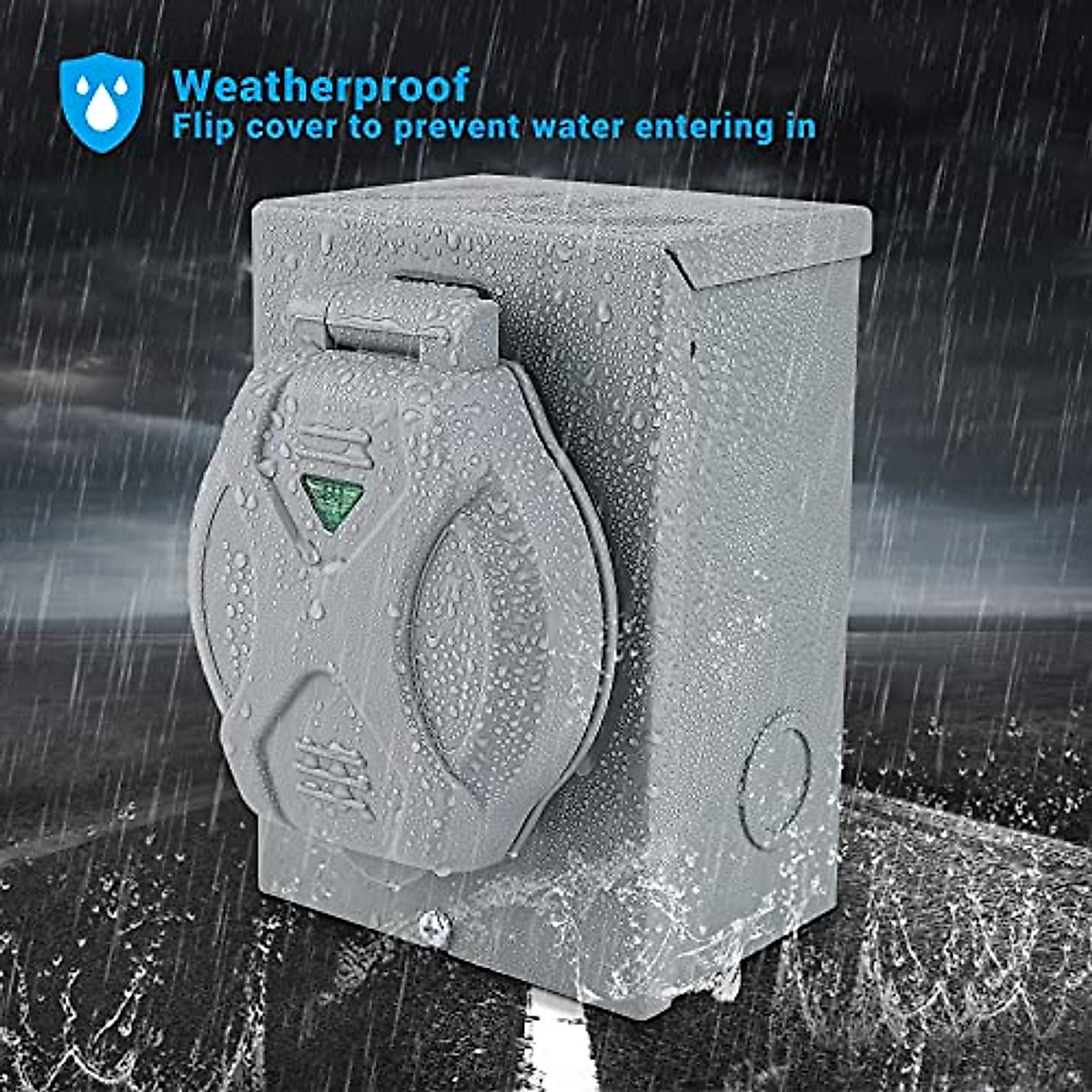 MICTUNING 30 Amp Generator Power Inlet Box Weatherproof, NEMA L14-30P Outdoor Inlet Box for 4 Prong Generator Cord, 125/250 Volt, 7500 Watts, ETL Listed