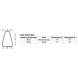 Gear Up Guide Cone/Conical Shape Latex Ankle Seal Trimmable, Small 4.5" - 7.25" Suit Dimension