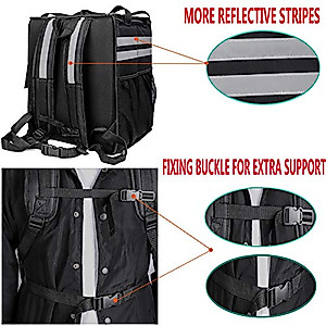 OGEFOTED Insulated Pizza Delivery Bag, Food Delivery Backpack, Leak-Proof Thermal Backpack,Soft Sided Cooler Grocery Backpack