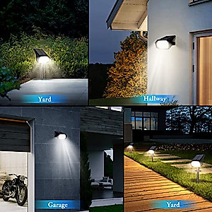 Solar Light Outdoor - Solar Powered Spot Light with 32 LEDs, 3 Modes Solar Landscape Light, Warm/Cold White 2-in-1 IP67 Waterproof Pathway Lights, Auto ON/OFF Wall Light for Garden Yard Driveway