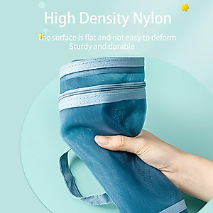 10 Pack Mesh Zipper Pouches for Organizing, Double Layers Nylon Puzzle Building Block Sets Toy Storage Organization with Handle, Multipurpose for Travel, School, Board Game, Office, and Home Organize