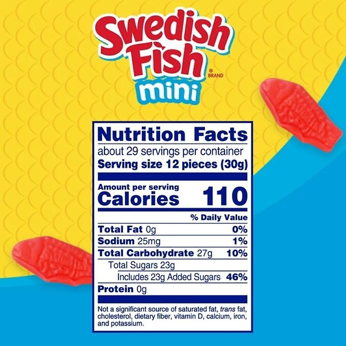 Swedish Mini Fish Candy Soft & Chewy - 3 Pound Bulk Pack of Red Swedish Fish