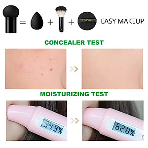 QIUFSSE Mushroom Head Air Cushion CC Cream Foundation, Mushroom Head Foundation BB Cream Makeup Foundation Concealer Brighten Long-lasting Oil Control and Moisturizing-Natural