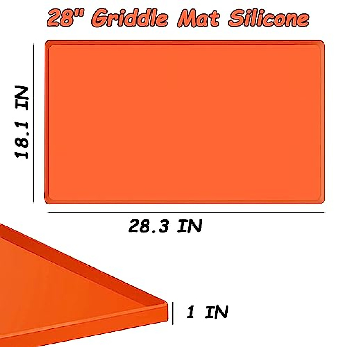 VPOWJI 28 IN Griddle Mat, Silicone Griddle Mat, Griddle Mat for Blackstone Grill, Heavy Duty Food Grade Silicone Mat, for Blackstone Griddle Protector Outdoor