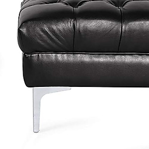Christopher Knight Home Tignall Chaise Lounge, Midnight Black + Silver