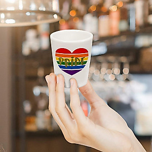 Ceramic Shot Glasses Gay Lgbtq Heart Pride Glitter Bar Supplies Accessories 2 Oz