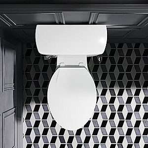 White 2-piece Elongated Toilet with Standard 12-in Rough-in, ELLAI Powerful Single Flush 1.28 GPF ADA Chair Height Toilet (Seat Included)