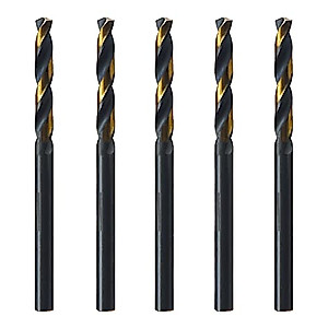 MAXTOOL No.4 5pcs Identical Screw Machine Drills Dia 0.209" HSS M2 Twist Stub Drill Bits Wire Gauge Numbered Fully Ground Short Drills; SMN02H10R04P5
