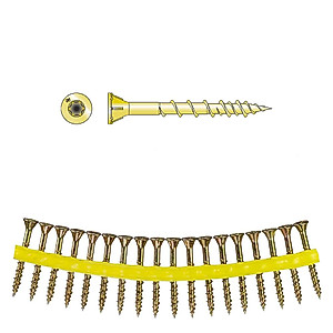 Simpson Strong-Tie WSV134S Strong-Drive WSV SUBFLOOR Screw (Collated) — 9 x 1-3/4 in. T-25, Yellow-Zinc (2000-Qty)