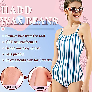Hard Wax Beads for Hair Removal - 5Pack 100g 5 Colors wax bean for daily use with clean tool