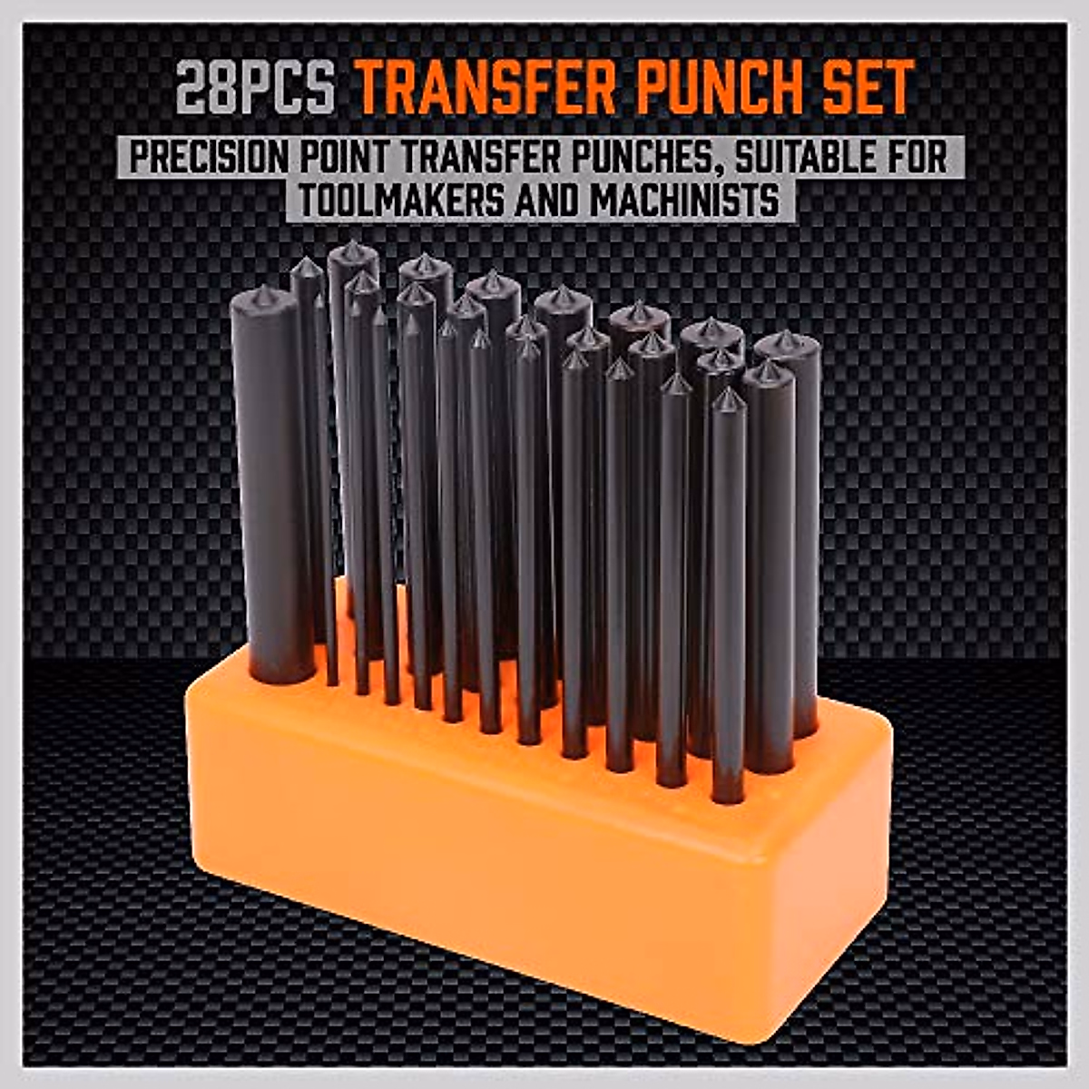 HORUSDY 28-Piece Transfer Punch Set, 3/32" - 1/2", Heat Treated Alloy Steel Forging