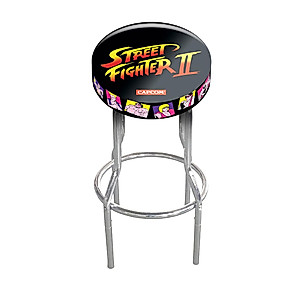 Arcade1Up Adjustable Padded Arcade Game Stool, Steel Frame, Midway Legacy, 21.5" to 29.5"