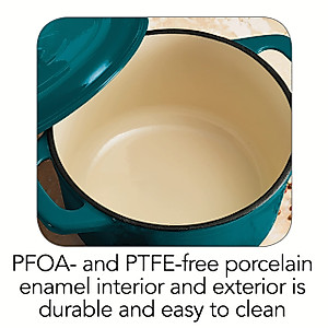 Tramontina Enameled Cast-Iron Dutch Oven 3.5 Qt (Teal), 80131/637DS