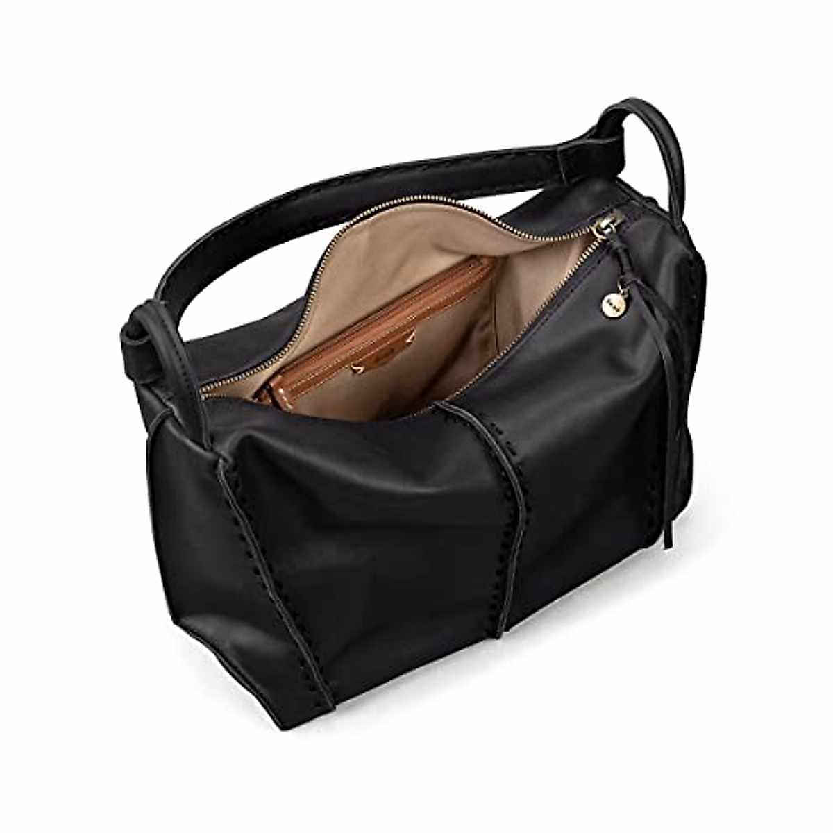 The Sak Los Feliz Hobo in Leather, Lined, Roomy Shoulder Purse, Black