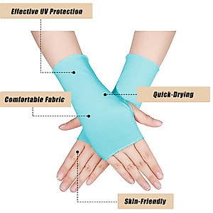 8 Pairs Women Sunblock Fingerless Gloves Summer UV Protection Driving Glove Non Slip for Outdoor Activities (Fresh Colors)