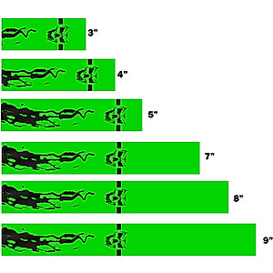 White Water Archery Green Fluorescent Neon Blood Trail Skull Arrow Wraps 15pc Pack Choose Length Width (4, 1.12)