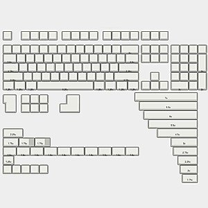 HFSECURITY 142 Keys XDA Blank Keycaps for Cherry Mx Switch Mechanical Gaming Keyboard Decoration DIY No Backlit Grey White Color Key Caps (142whitekeycaps)