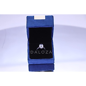 DALOZA 2.00 CT Moissanite 925 Hidden Halo Wedding Engagement Oval Cut Diamond Ring (9.5)