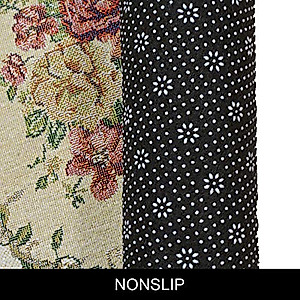 TEALP Rustic Floral Area Rugs for Swivel Chair ,Non Slip Doormat Living Room Rug Washable Rose Design Floor Rugs 39.3''Round