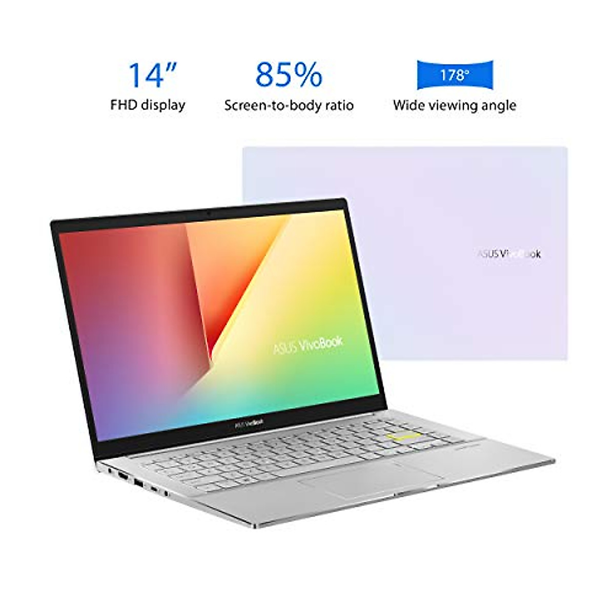 ASUS VivoBook S14 S433 Thin and Light Laptop, 14” FHD Display, Intel Core i5-1135G7 CPU, 8GB DDR4 RAM, 512GB SSD, Thunderbolt 3, Wi-Fi 6, Windows 10, AI Noise-Cancellation, Dreamy White, S433EA-DH51