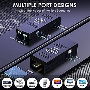 ALADAWN PC Stick Windows 11 Pro,Mini PC Stick Intel Celeron N4020(Up to 2.8GHz),Portable Computer 8GB DDR4 256GB SSD Support M.2 SATA 3,Gigabit Ethernet,WiFi,BT 4.2,USB 3.0