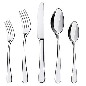 Silverware Set, ENLOY 20 Pieces Stainless Steel Flatware Cutlery Set, Include Knife Fork Spoon, Mirror Polished, Dishwasher Safe, Service for 4