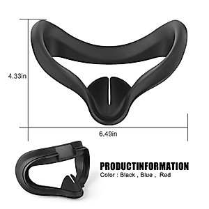 Eyglo VR Face Silicone Cover for Oculus Quest 2 Face Pad Cushion,Sweatproof Washable Light Blocking Meta Quest 2 Accessories (Black)