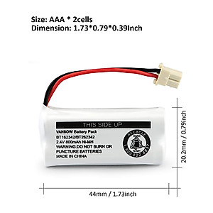 Battery BT162342 / BT262342 BT183342/BT283342 BT166342/BT266342 2.4v 800Mah Battery Pack for VTech CS6114 CS6419 CS6719 AT&T EL52300 CL80112 VTech CS6719-2 Cordless Handsets (Pack 4)