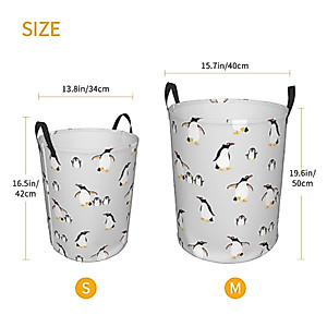 FeHuew Cute Penguins Baby Cartoon Collapsible Laundry Basket with Handle Waterproof Hamper Storage Organizer Large Bins for Dirty Clothes,toys