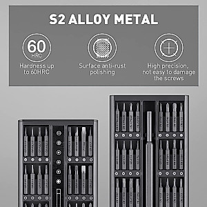 VMAN Small Screwdriver Set, 63 in 1 Precision Screwdriver Set, iphone Repair Tool Kit with Case Screwdriver Set for Electronics, Gameconsole, Watch, Tablet, PC, MacBook