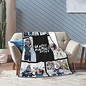 Easycosy Custom Blanket with Photo Personalized Picture Collage Throw Blanket Customized Mothers Day Couples Gifts for Family, Mom, Dad 30"x40"