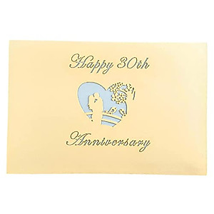 iGifts And Cards Happy 30th Anniversary 3D Pop Up Greeting Card -Soulmates, Celebration, Marriage, Being Together, Celebrate a Milestone, Pearl, Love Bridge, Congratulations, Romantic, WOW