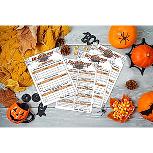 Halloween Friendly Feud Game, Family Game Night, Halloween Quiz, Halloween Trivia Adult Games, Halloween Party Game for Family Activity - 30 Halloween Feud Cards and 3 Fast Money Round Cards (02)