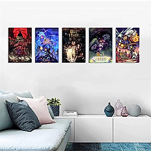 The Owl House Poster Canvas Art Poster and Canvas Wall Art Living Room Posters Bedroom Painting, Wall Art Picture Print Modern Family Bedroom Decor Posters Set of 5 Pcs (No Frame,8x12inch-5pcs)