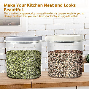 Uppetly Large Airtight Food Storage Container Bin, 20-lb Dry Food Rice Container with Lid-Lock Handle and Measuring Cup. Cereal, Flour Dog Cat Pet Food Containers