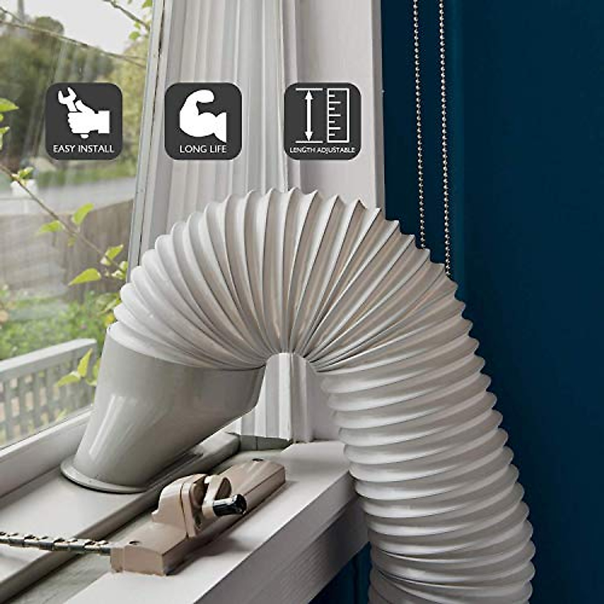 TURBRO Portable Air Conditioner Exhaust Hose, 5.9 Inch Diameter Counter Clockwise, 78 Inch Length