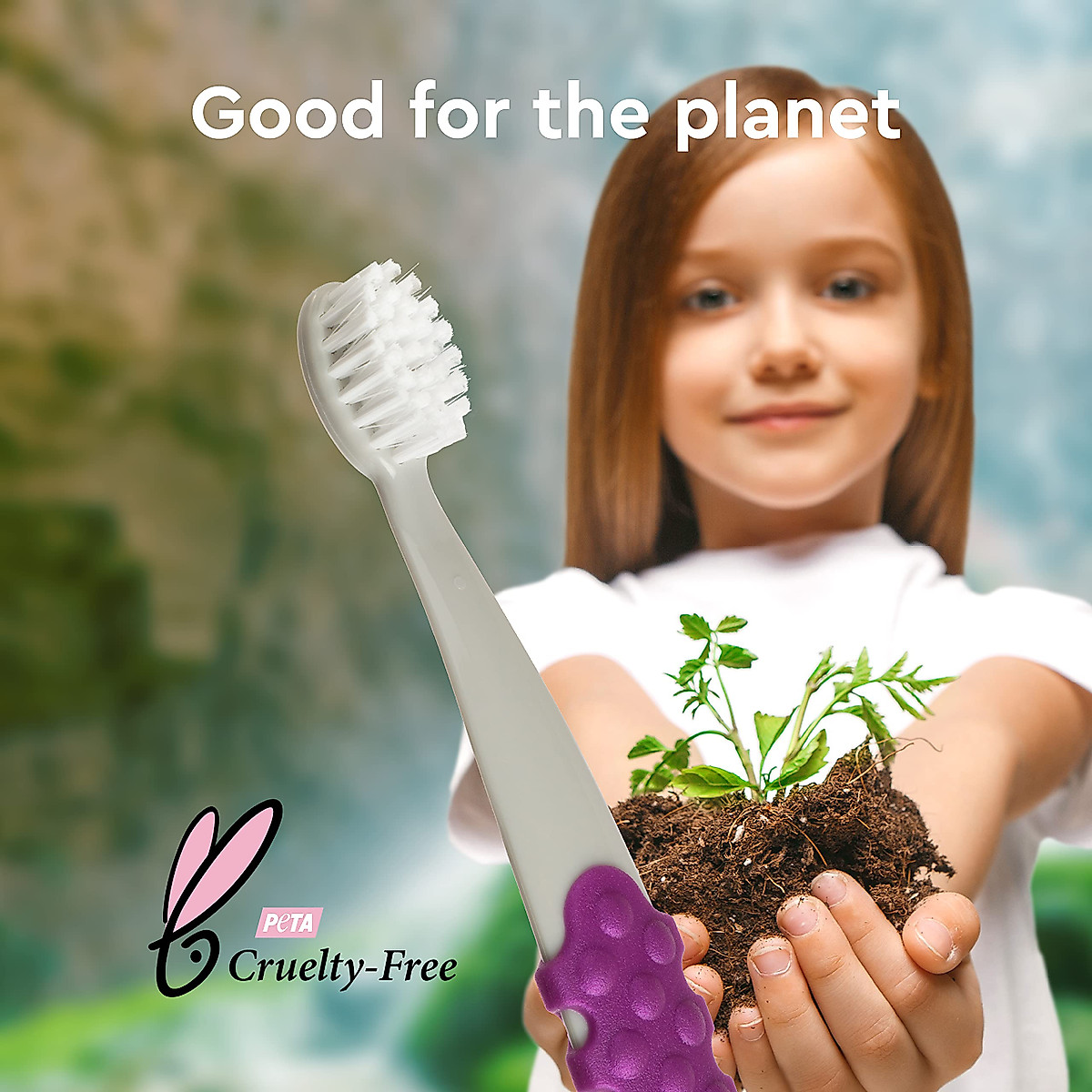 RADIUS Totz Plus Brush Kids Toothbrush Silky Soft BPA Free ADA Accepted Designed for Delicate Teeth & Gums for Children 3 Years & Up - MintCoolGrey - Pack of 1