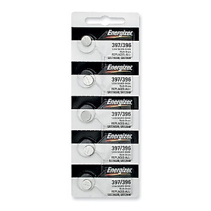 Energizer Silver Oxide Watch Battery 397/396 Button Cell, Pack of 5