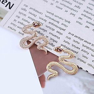 Yheakne Vintage Snake Stud Earrings Gold Snake Drop Earrings Gothic Serpent Earrings Punk Viper Cobra Earrings Jewelry for Women and Girls