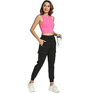 Sports Bras for Women Removable Padded Athletic Yoga Running Crop Tops Sleeveless Gym Workout Tops (Hot Pink M)