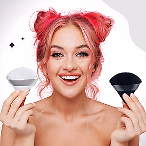 MOTZU 6 Pieces Powder Puff for Face Powder, Triangle Makeup Puff, Cotton Velour Triangle Face Puffs for Setting, Contouring, Under Eyes, and Corners, 2.76-inch Normal Size, with Strap, Beauty Tool