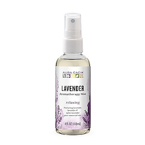 Aura Cacia Relaxing Lavender Aromatherapy Mist, 4-Ounce, Lavender Pure Essential Oils, Sweet & Floral Aroma