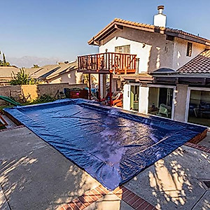 ColourTree 12' x 24' Premium Oval Blue Winter Swimming Pool Cover Tarp Tarpco Safety Extra Heavy Duty, Waterproof, UV Resistant (Cover Size: 16'x28’/ 4 ft .Overlap) ◆We Customize Size◆