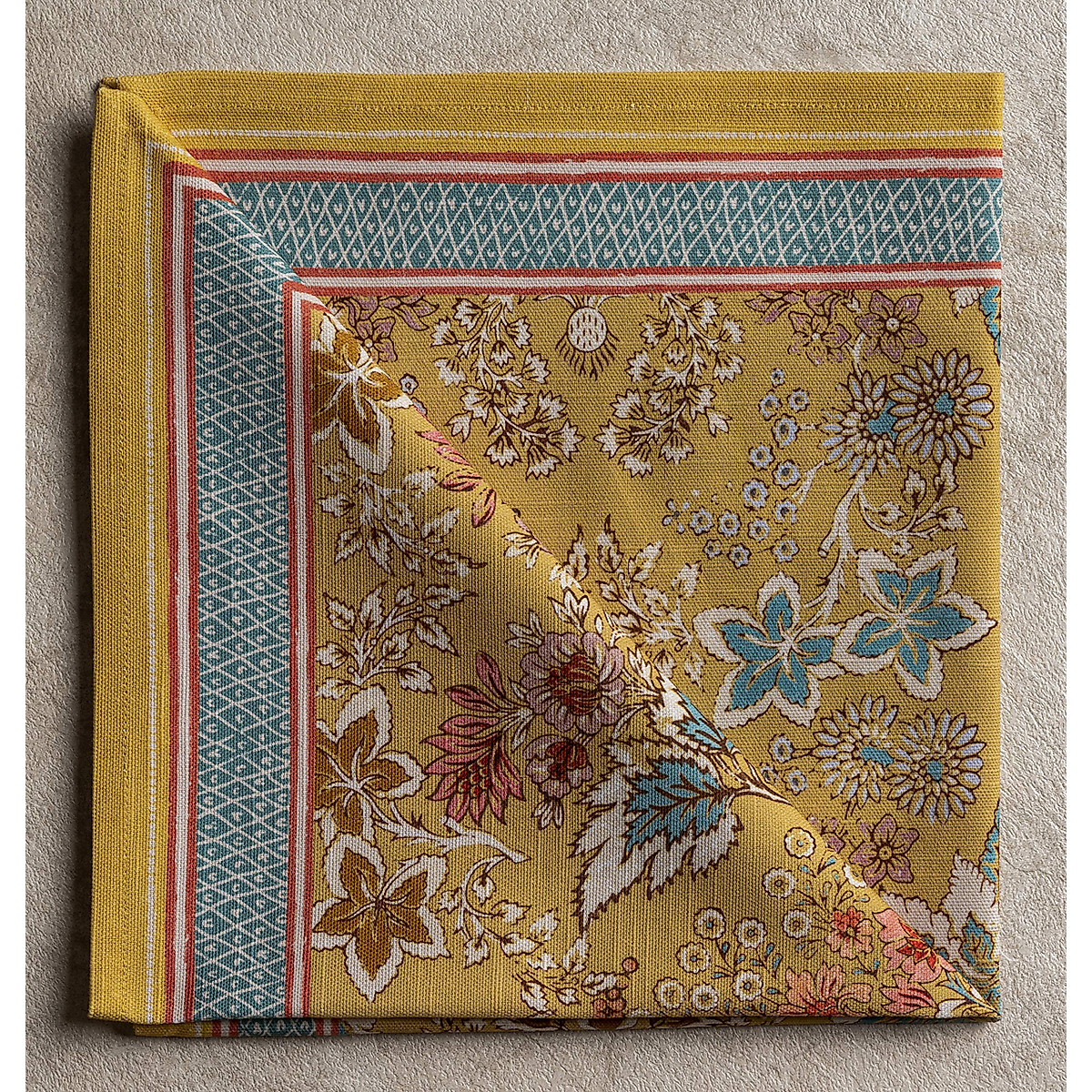 Maison d' Hermine Napkin 100% Cotton Set of 4 Decorative Washable Table Cloth Napkins, Dining, Home, Wedding, Banquet, Buffet, Marquise - Spring/Summer (20”x20”)