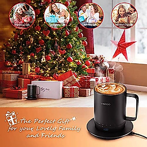 vsitoo S3 Pro Temperature Control Smart Mug, Coffee Mug Warmer for Desk Home Office, App Controlled Heated Coffee Cup, Self Heating Coffee Mug Improved Design- 14 oz