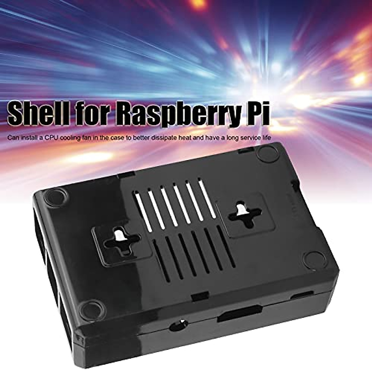 SALUTUY Protective Case for Raspberry Pi, Long Service Life Protective Shell for Raspberry Pi Four Colors Reasonable for Raspberry Pi 3B/3B+(Black)